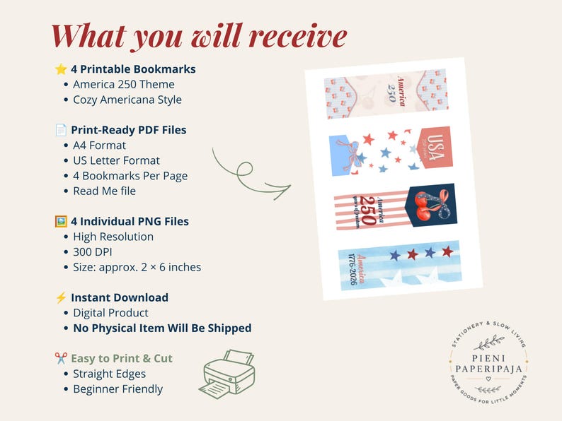 Printable Bookmarks 4th of July, Cozy Americana Bookmark Set, America ...