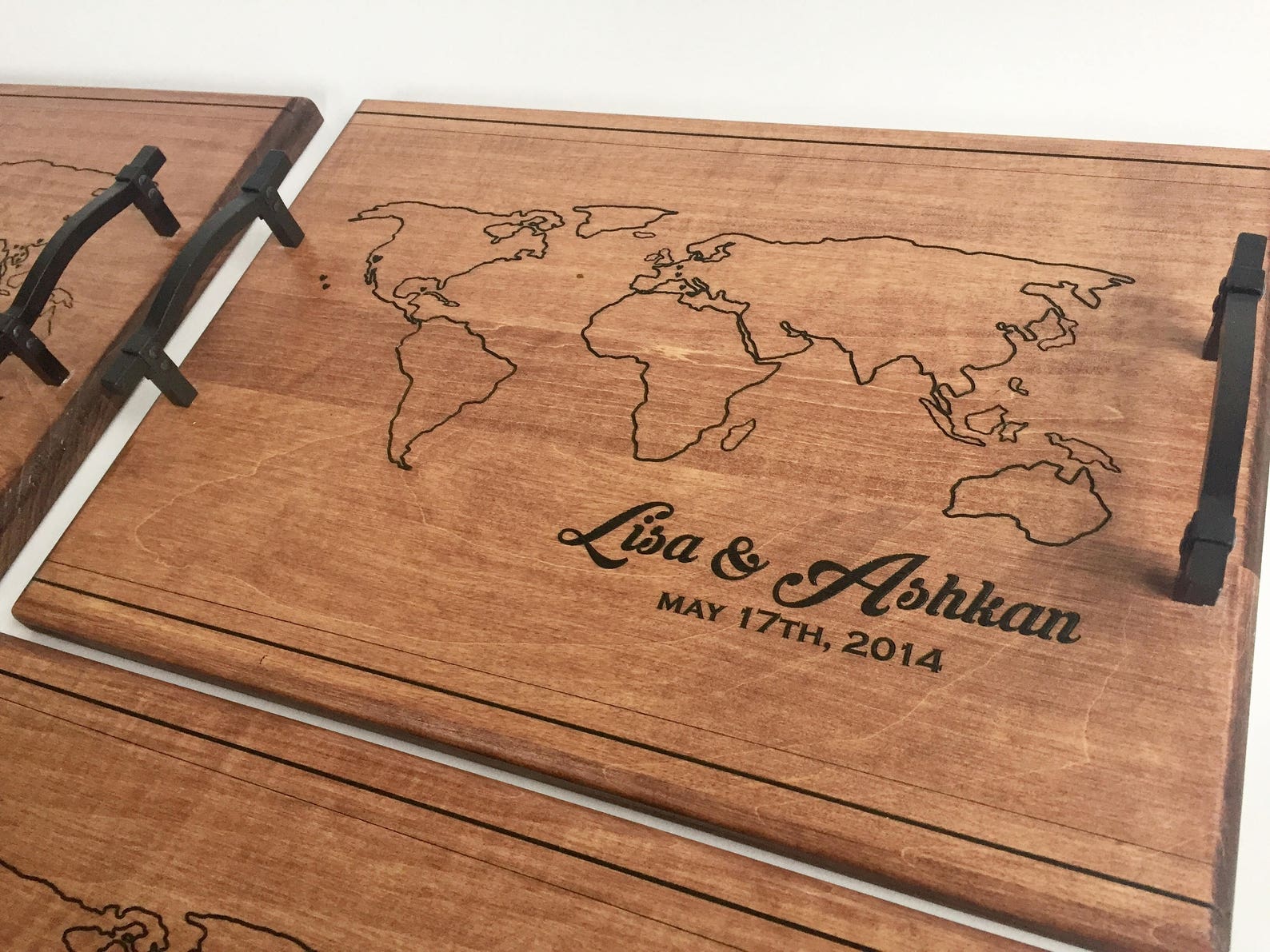 Wood Engraved Serving Tray Personalized Wedding Tray - Etsy