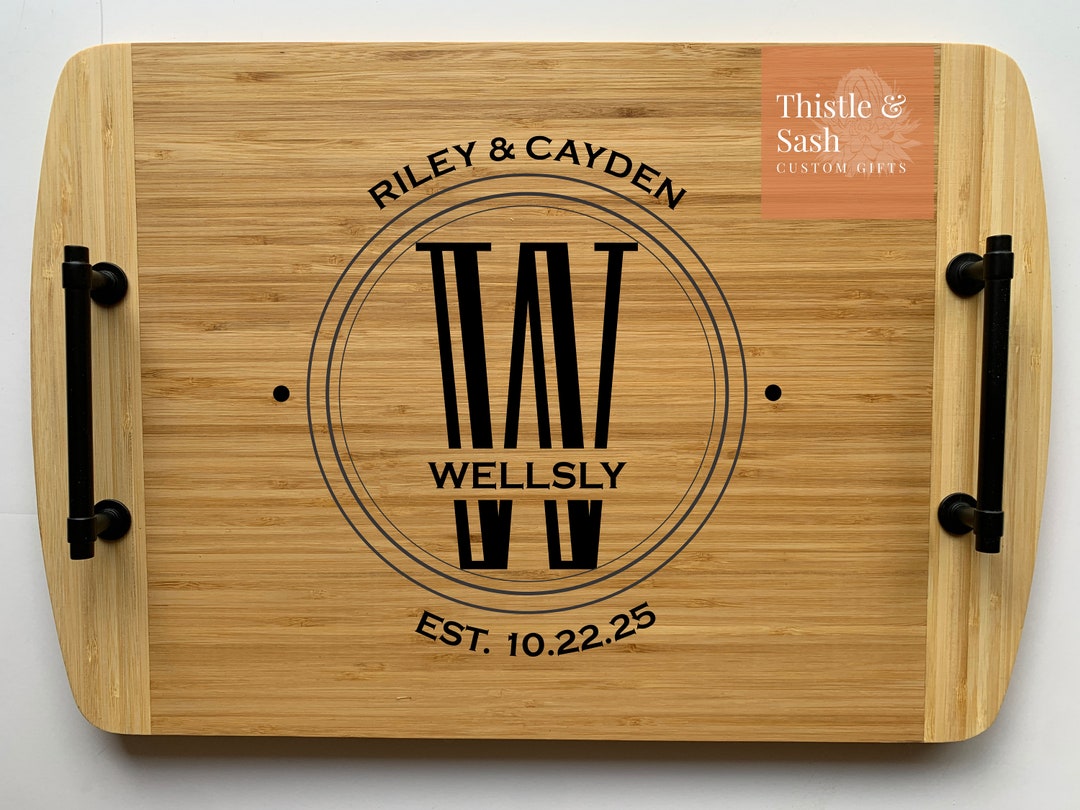 Personalized Serving Tray, Personalized Wood Tray, Personalized Wedding ...