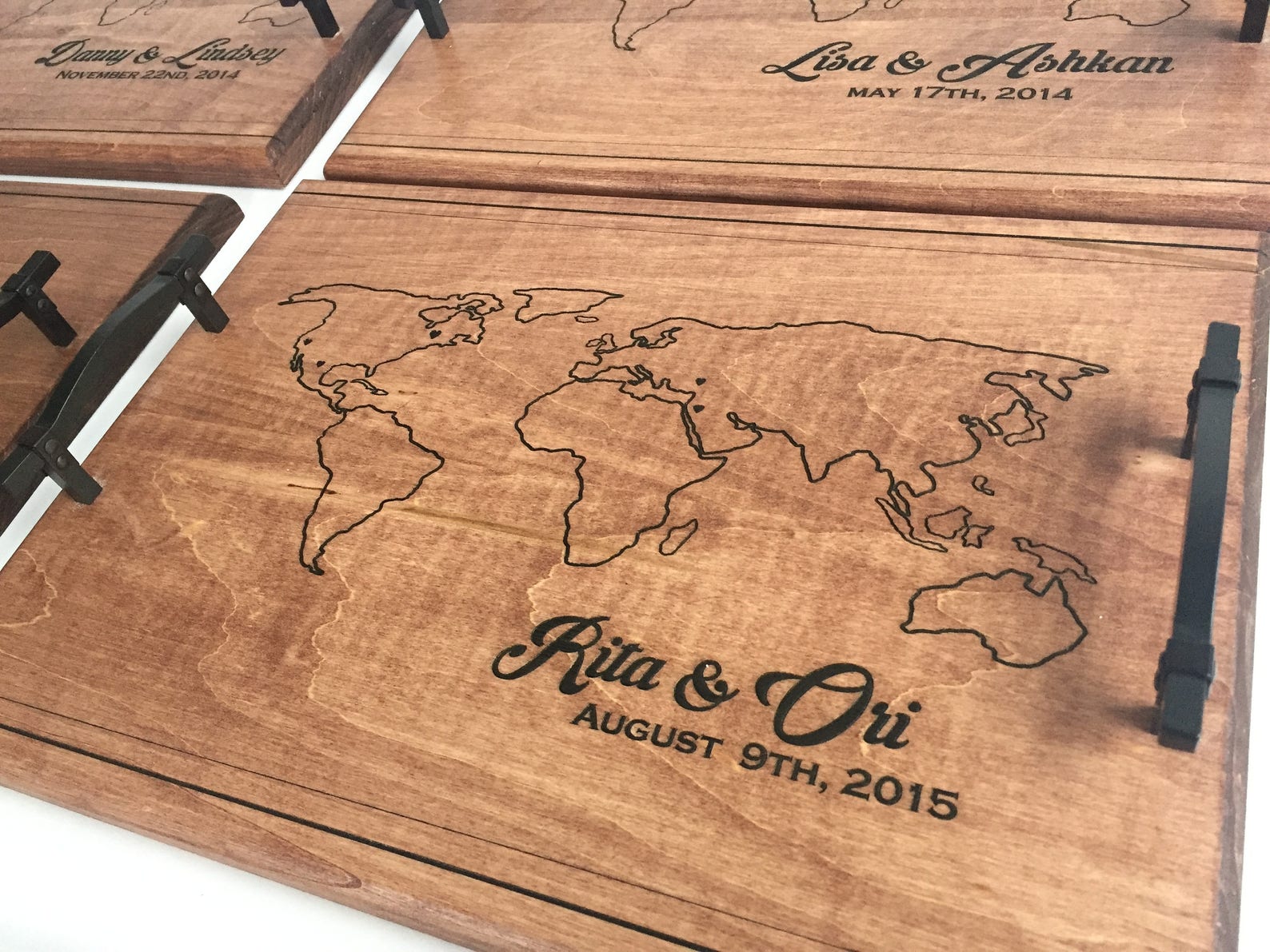 Wood Engraved Serving Tray Personalized Wedding Tray | Etsy