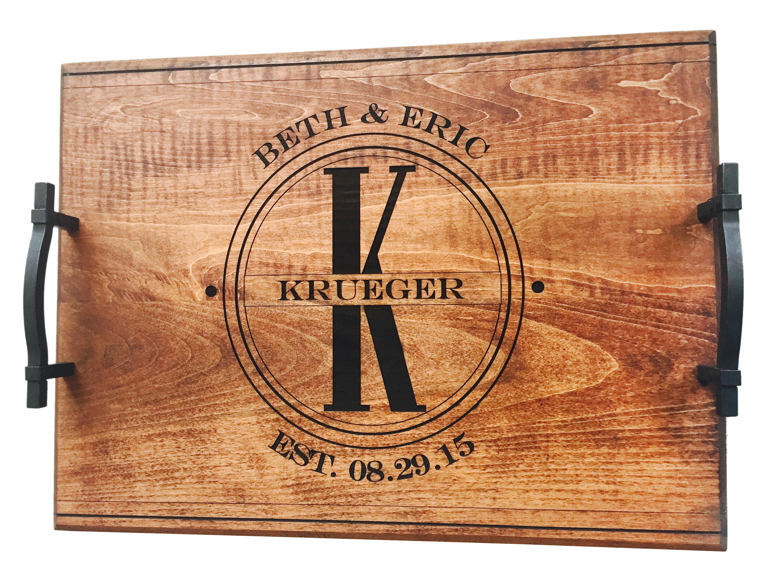 Wood Engraved Serving Tray Personalized Wedding Tray | Etsy