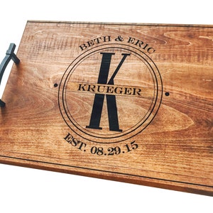 Wood Engraved Serving Tray Personalized Wedding Tray - Etsy
