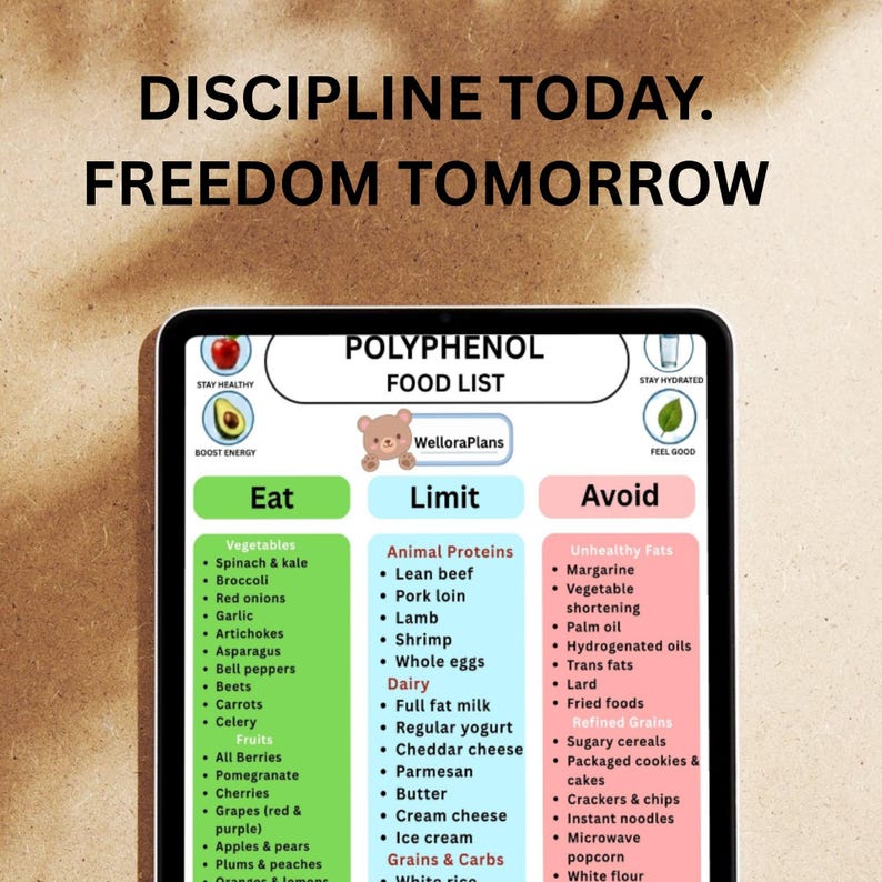 Polyphenol Food List Printable | Antioxidant Diet Chart | Anti ...