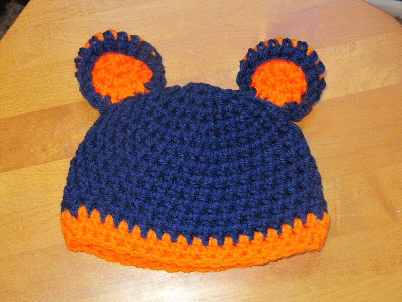 Crochet Chicago Bears Football Hat, Photography Prop, Crochet Hat, Bear ...