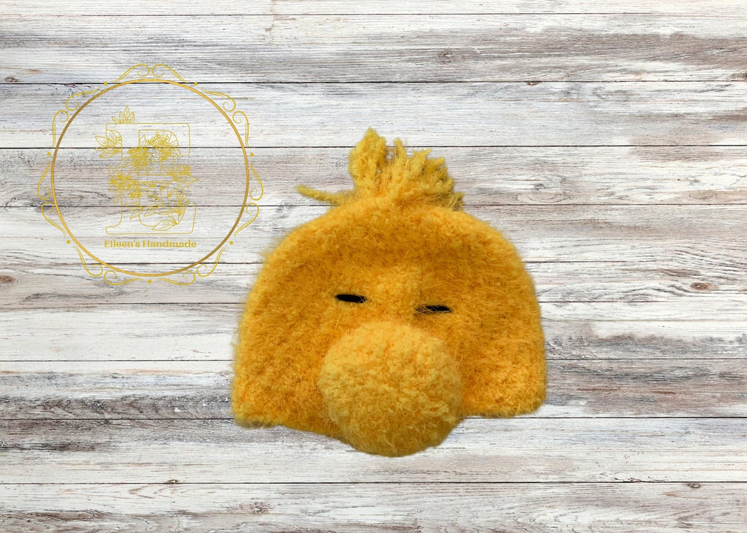 Soft and Fuzzy, Yellow Bird Hat, Crocheted, Newborn Photo Shoot - Etsy