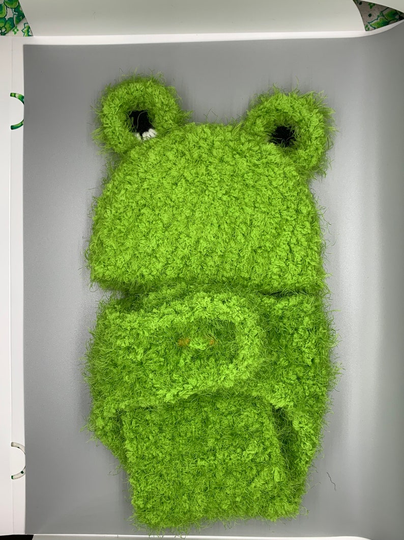 Fuzzy and Soft Frog Crocheted Hat With Diaper Cover - Etsy