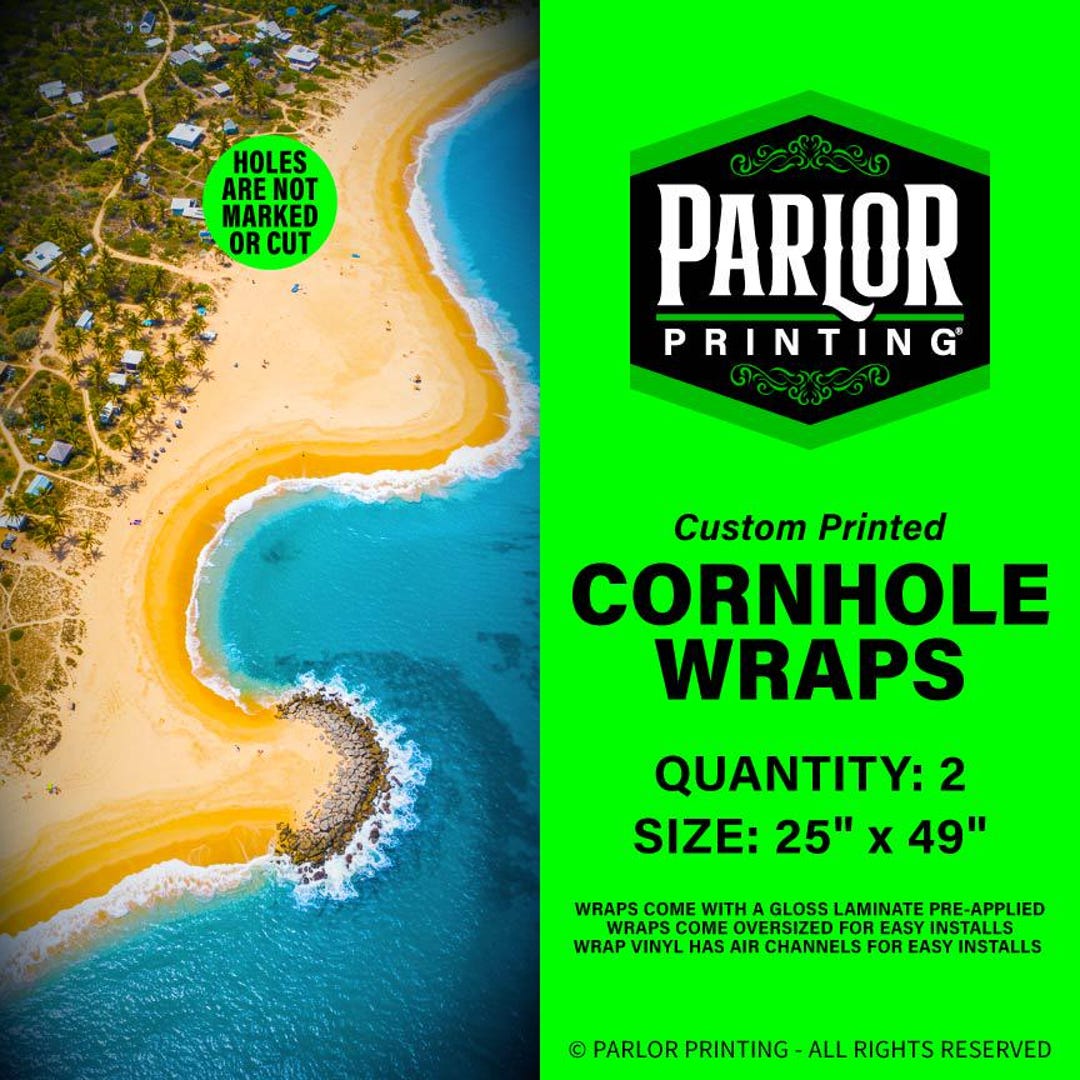 Cornhole Wraps - Beach (D) - Bean Bag Board Vinyl Decal Sticker ...