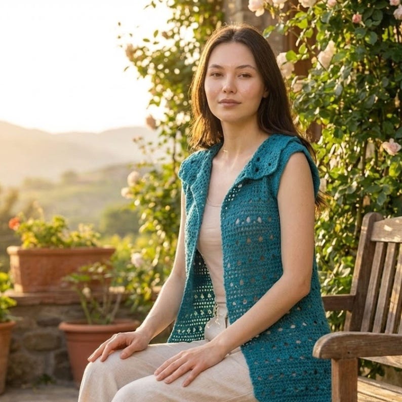 Crochet Vest Pattern | Long Open Front Cardigan Tutorial | Easy Summer ...