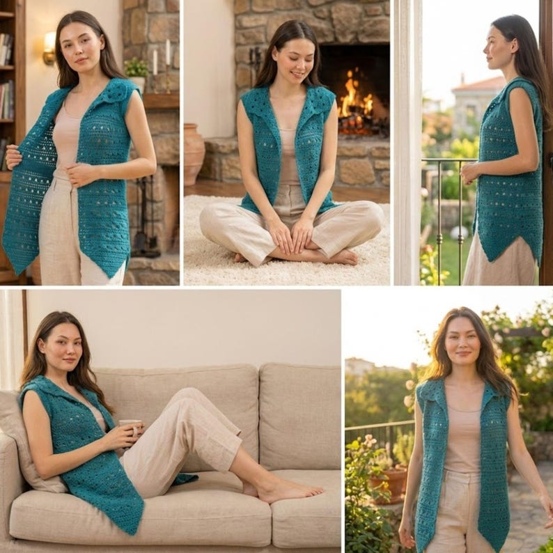 Crochet Vest Pattern | Long Open Front Cardigan Tutorial | Easy Summer ...