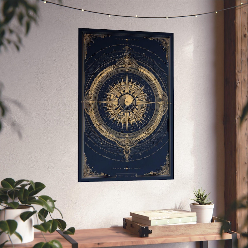 Moon Wall Art | Lunar Chart Poster | Celestial Observatory Print | Dark ...