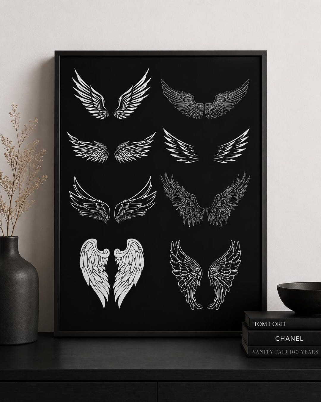 Wall Art of Angel Wings, Wall Decor, Digital Download, Home, Office ...