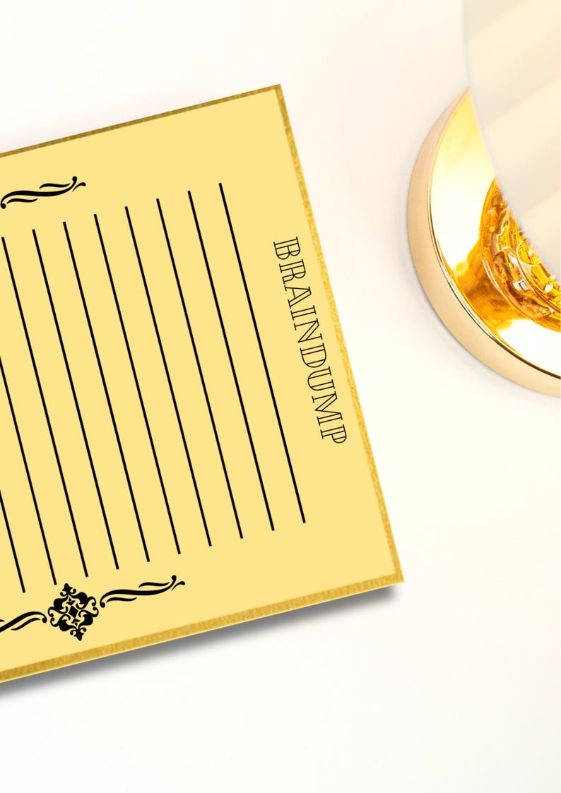 Brain Dump | Yellow Colour | Printable | Minimalist | A4 Size (digital ...