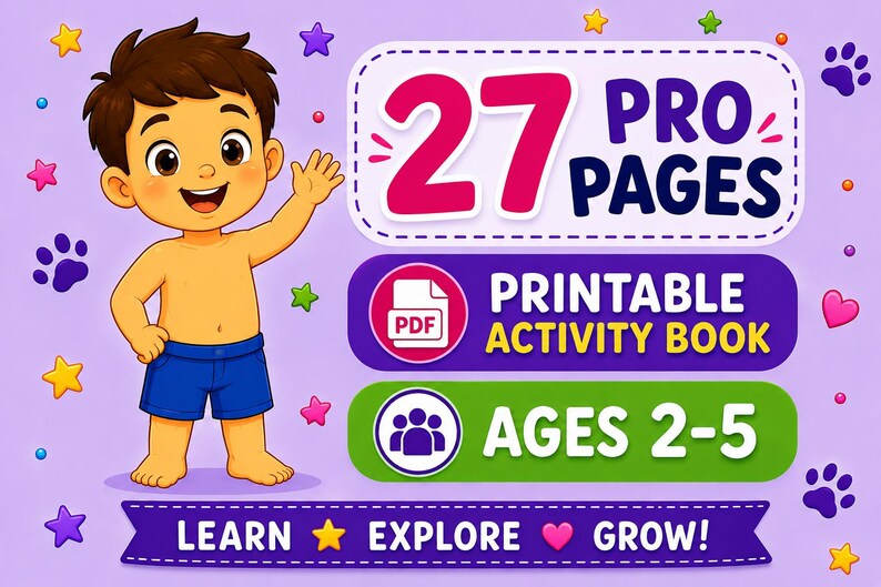 Toddler Body Parts Activity Book Printable PDF| Preschool Learning ...