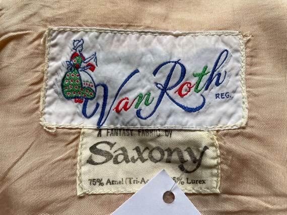 1960s 'Van Roth' Metallic Gold Sheath Dress - B: 38" - Gem