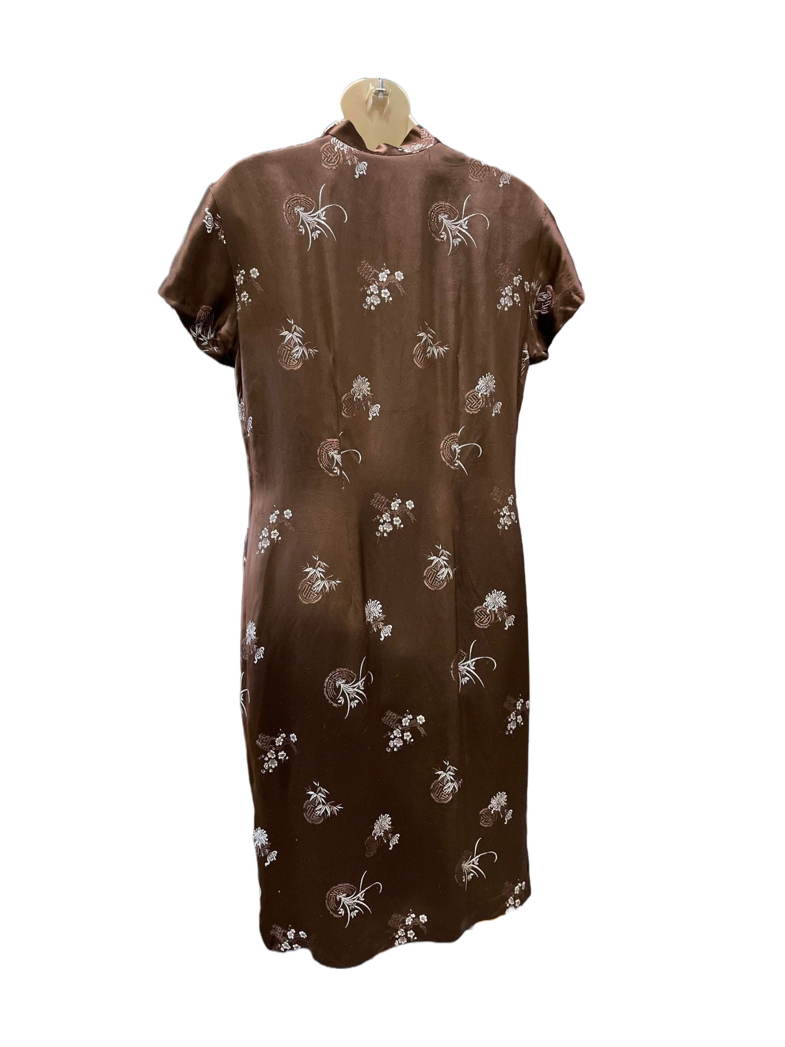 Vintage ‘yue Hing Cheung’ Chocolate Brown Silk Cheongsam - B 40” - Etsy