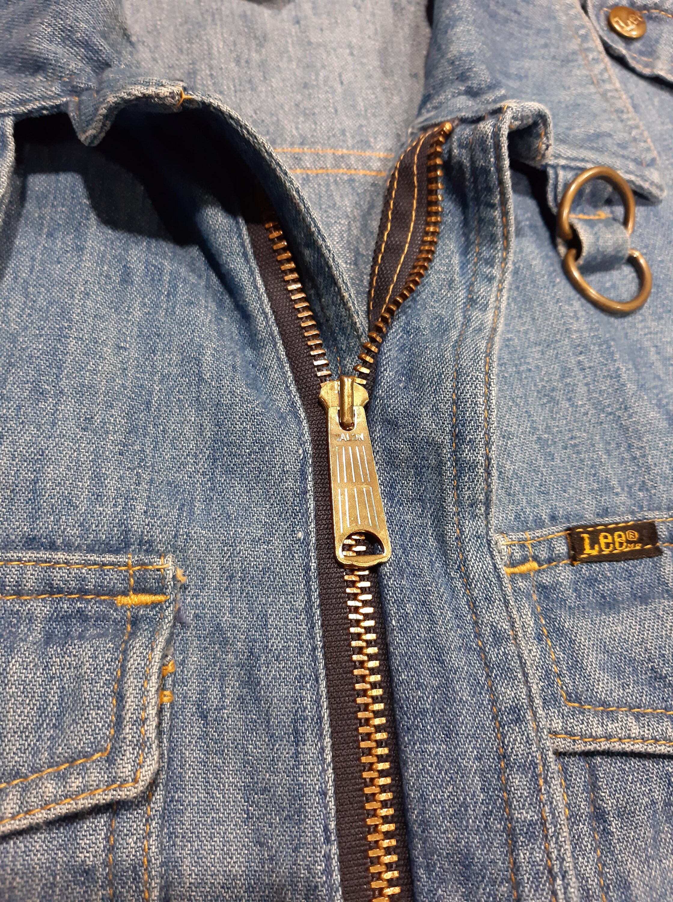 Vintage 1970s/80s Lee Denim Bomber/ Pilot Jacket Sz. M-L Made in U.S.A ...