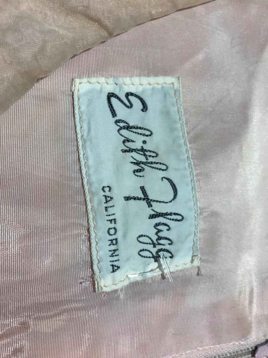 1960s edith Flagg S/S Lace Sheath With Organza Collar Pale Pink B37 - Etsy