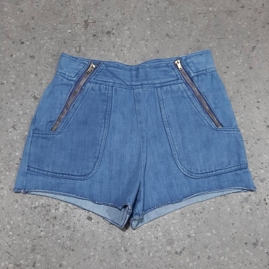 Vintage 1970s Double Zip Denim Cut-off Short Shorts - Etsy