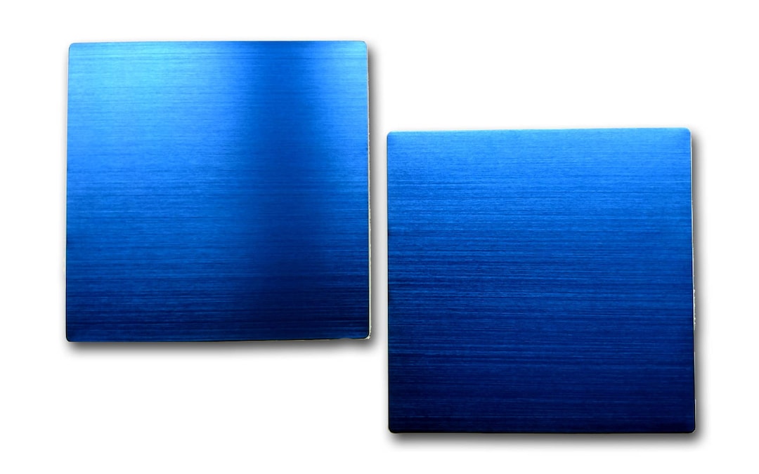 Blue Anodized Aluminum Blanks - 3.5" Square - Rounded Corners - 26 ...
