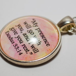 Exodus 33:14 God's Presence Will Go With You Scripture Pendant Necklace ...
