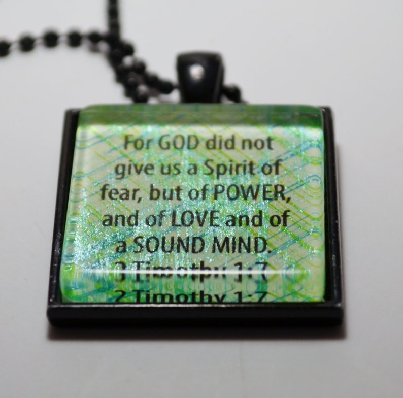 2 Timothy 1:7 Power Love Sound Mind Scripture Pendant Necklace | Etsy