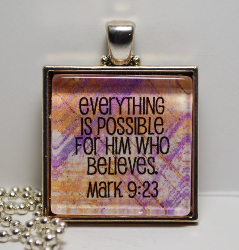 Mark 9:23 Everything is Possible Scripture Necklace Christian | Etsy