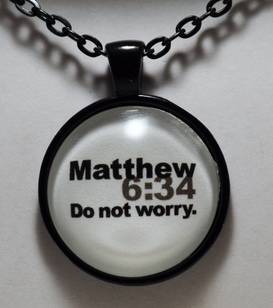Do Not Worry Matthew 6:34 Scripture Pendant Necklace Sobriety - Etsy