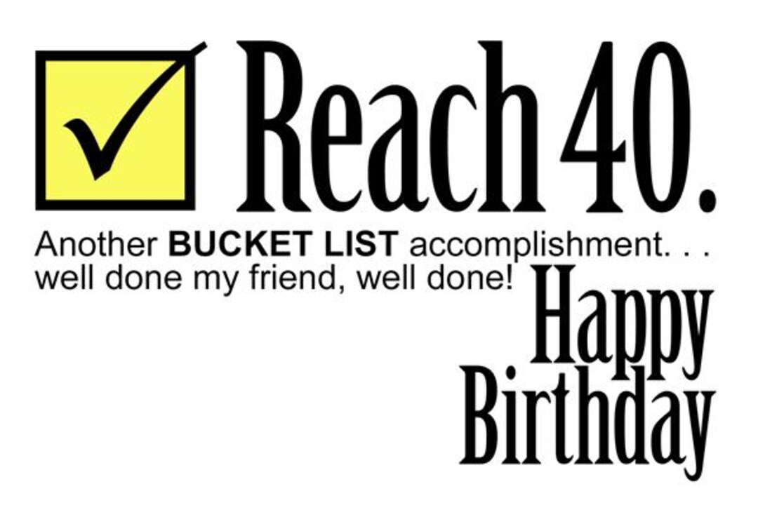 DOWNLOAD and PRINT, 40th Birthday, Bucket List Birthday, Friend ...
