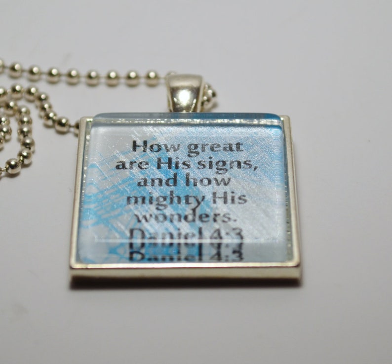 Daniel 4:3 Great Are His Signs and Wonders Scripture Pendant - Etsy