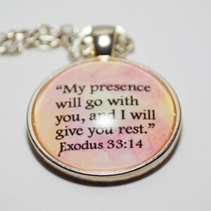 Exodus 33:14 God's Presence Will Go With You Scripture Pendant Necklace ...