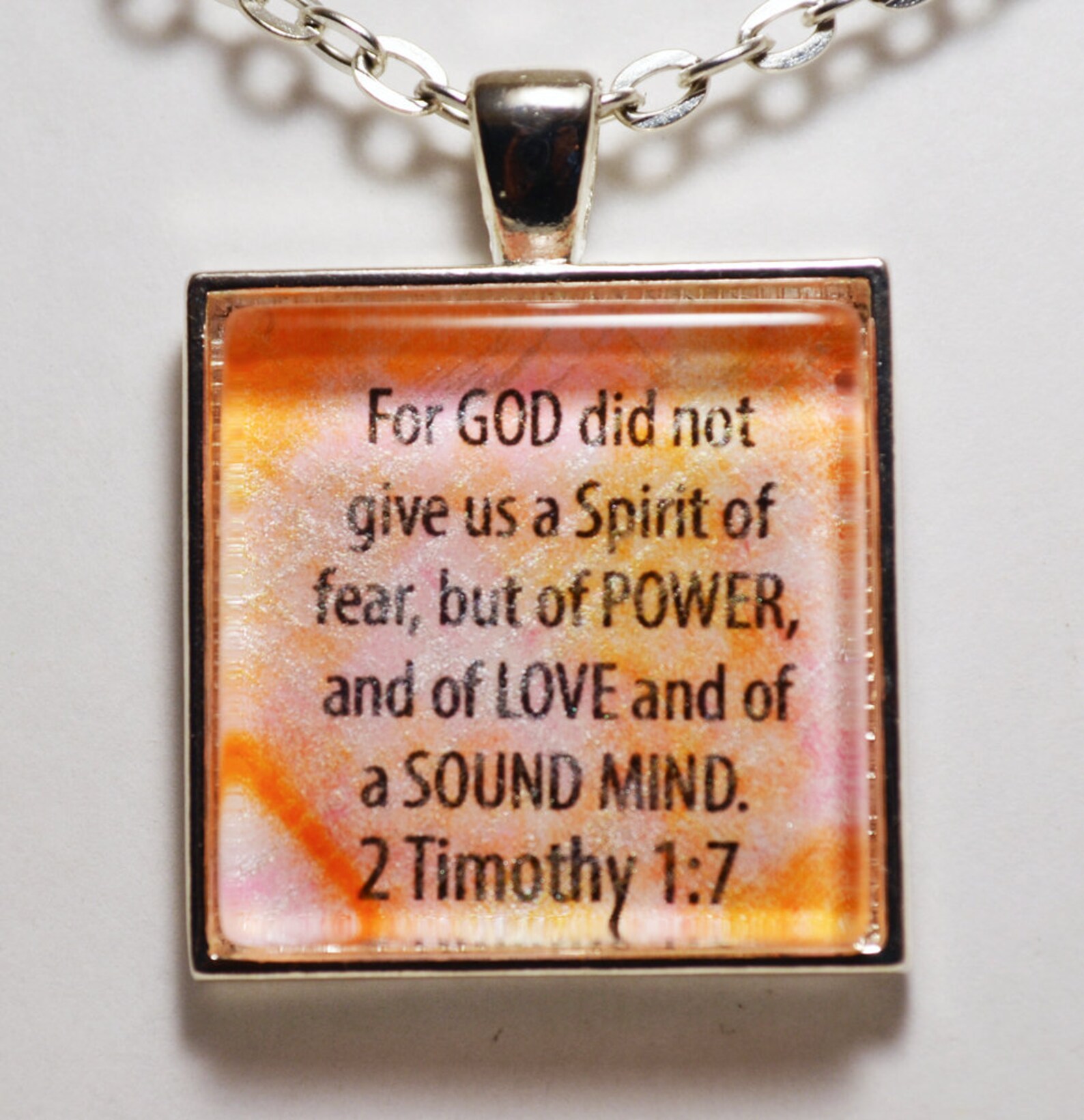 2 Timothy 1:7 Scripture Pendant Necklace C L Murphy Creative - Etsy