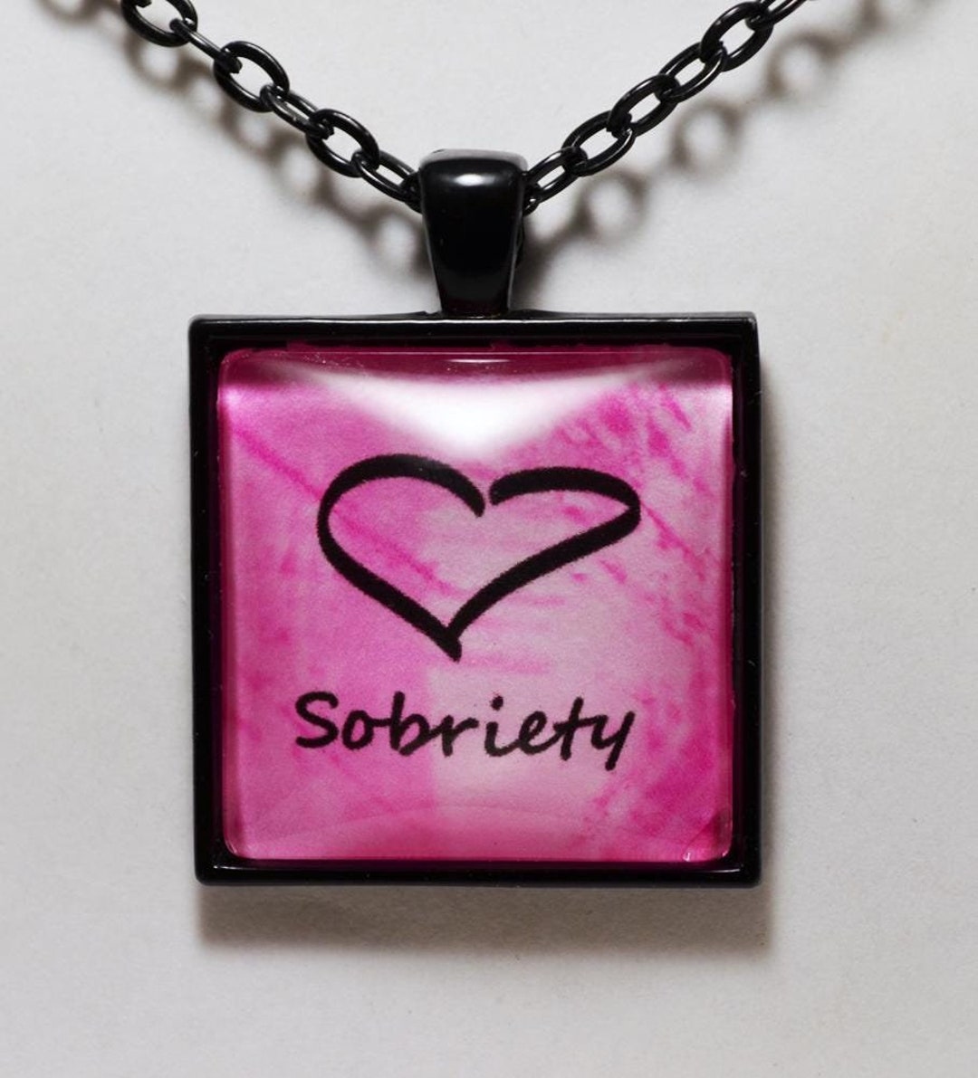 Recovery Sobriety Pendant Heart Recovery Pendant Necklace Sobriety ...