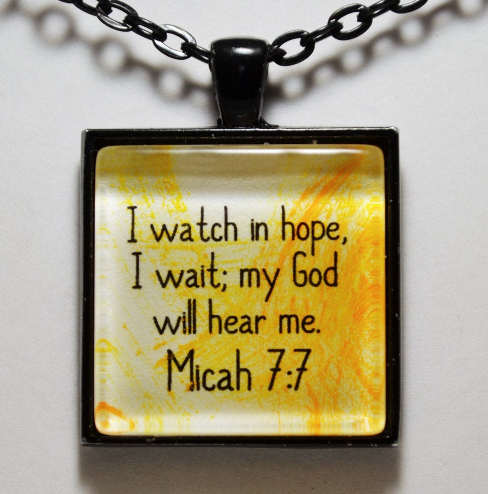 Micah 7:7 I Watch in Hope My God Will Hear Me Pendant Necklace - Etsy
