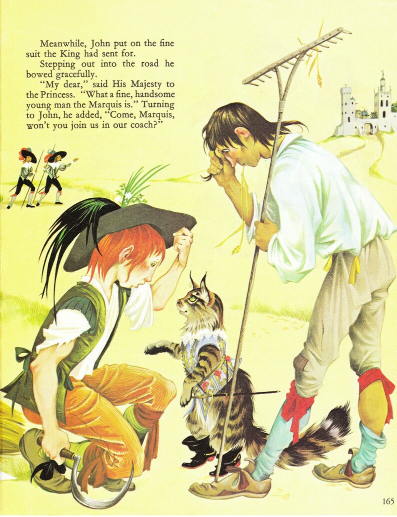 Puss in Boots - Vintage Illustration Storybook Print - Deans A Book of ...