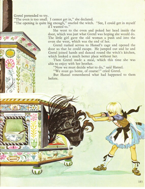 Hansel and Gretel - Vintage Illustration Storybook Print - Deans A Book ...