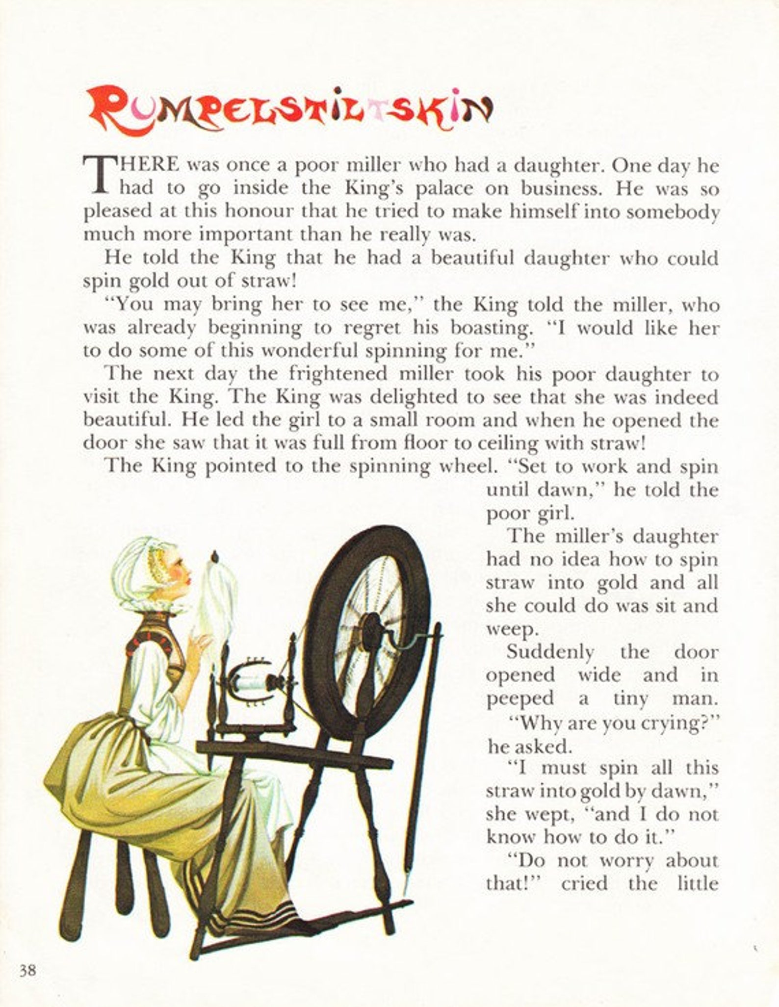 Rumpelstiltskin - Vintage Illustration Storybook Print - Dean's A Book ...