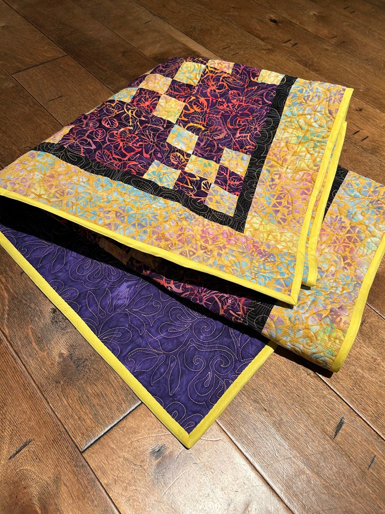 Handmade Purple and Gold Batik Lap/baby Quilt - Etsy