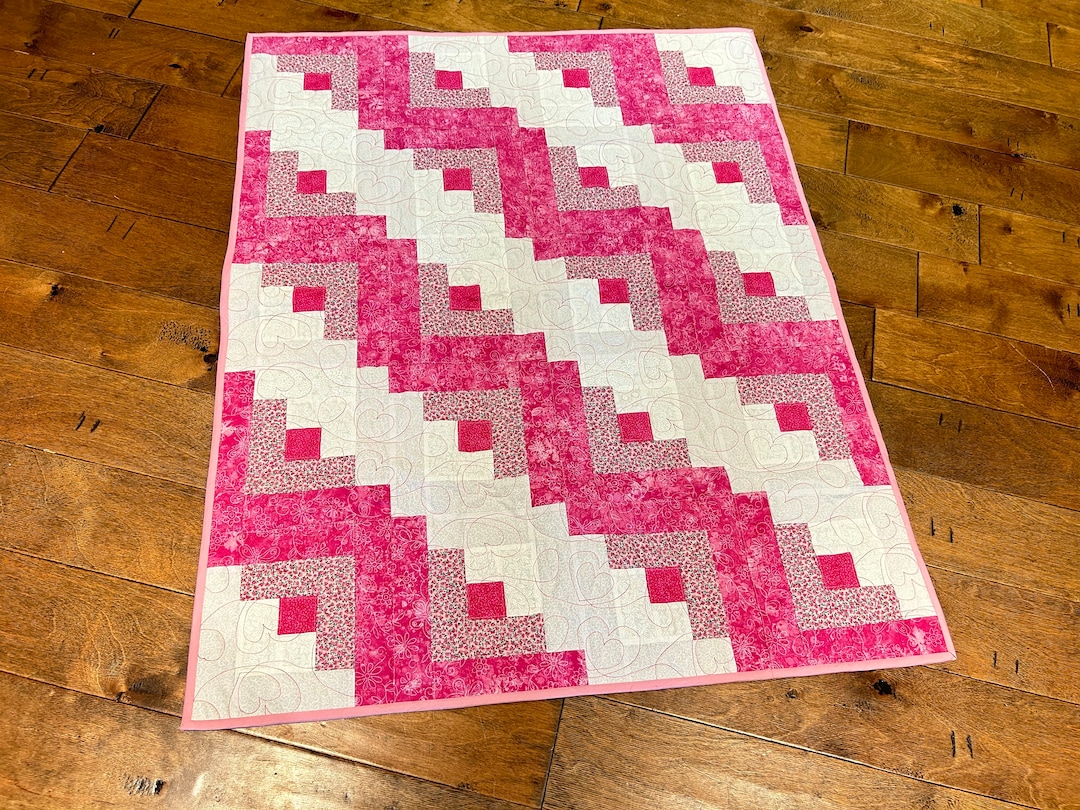 Handmade Pink Log Cabin Lap/baby Quilt - Etsy