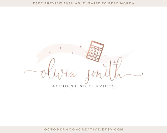 Accounting Logo Design Calculator Logo Bookkeeping Logo CPA | Etsy