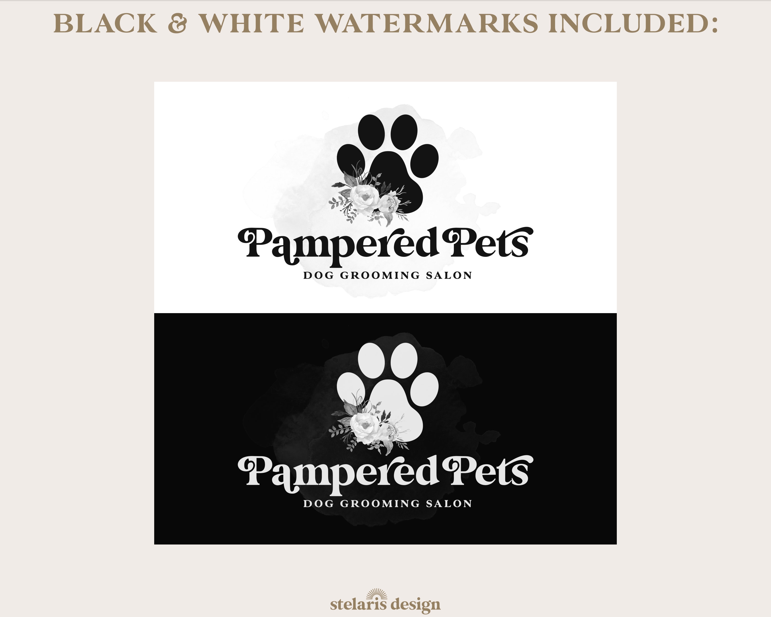 Dog Grooming Logo, Dog Spa & Bath Logo Design, Paw Boutique Logo ...