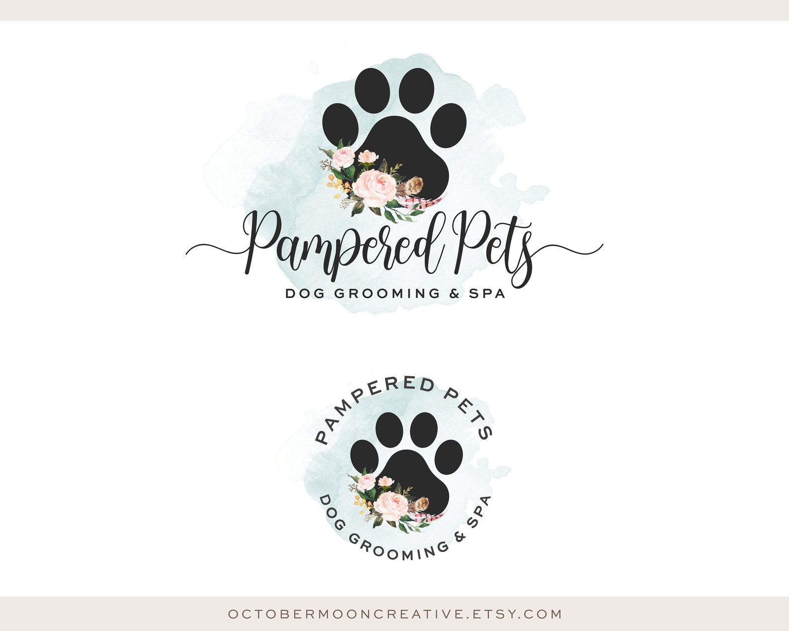 Dog Grooming Logo Dog Spa & Bath Logo Design Paw Boutique - Etsy