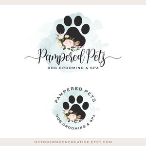 Dog Grooming Logo, Dog Spa & Bath Logo Design, Paw Boutique Logo ...