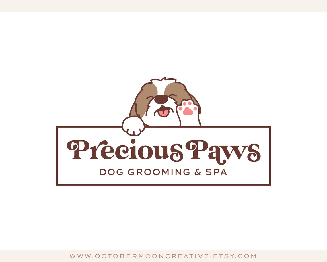 Dog Grooming Logo Dog Spa & Bath Logo Design Paw Boutique - Etsy