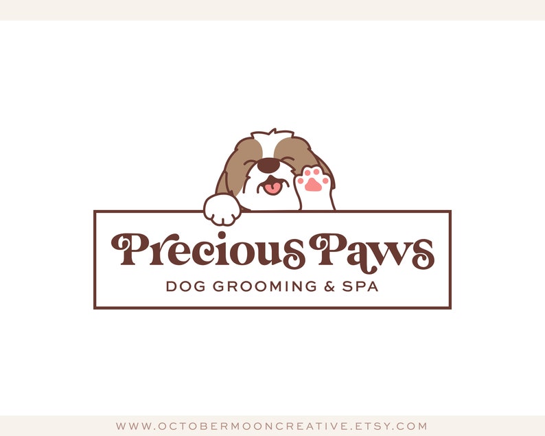 Dog Grooming Logo Dog Spa & Bath Logo Design Paw Boutique - Etsy