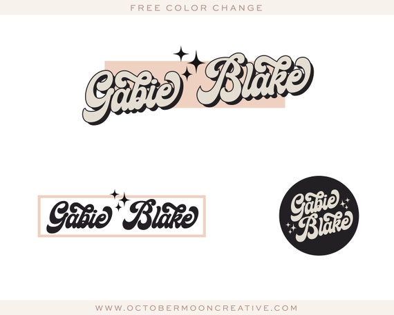 Retro Logo Design Vintage Modern Logo 70's 60's - Etsy