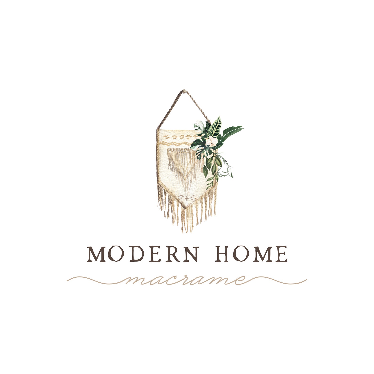 Macrame Logo Premade Logo Design Boho Logo Floral Bohemian - Etsy Canada