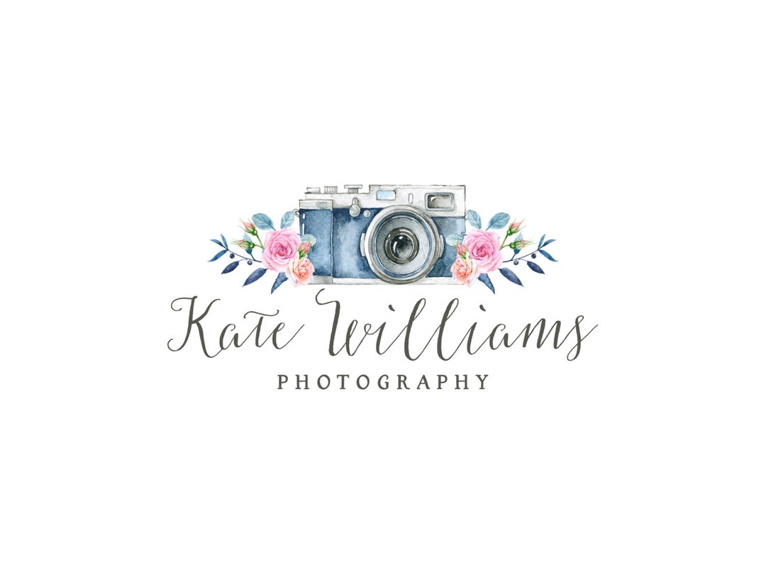 Premade Photography and Watermark Logo Design, Floral Camera Logo, Blog ...
