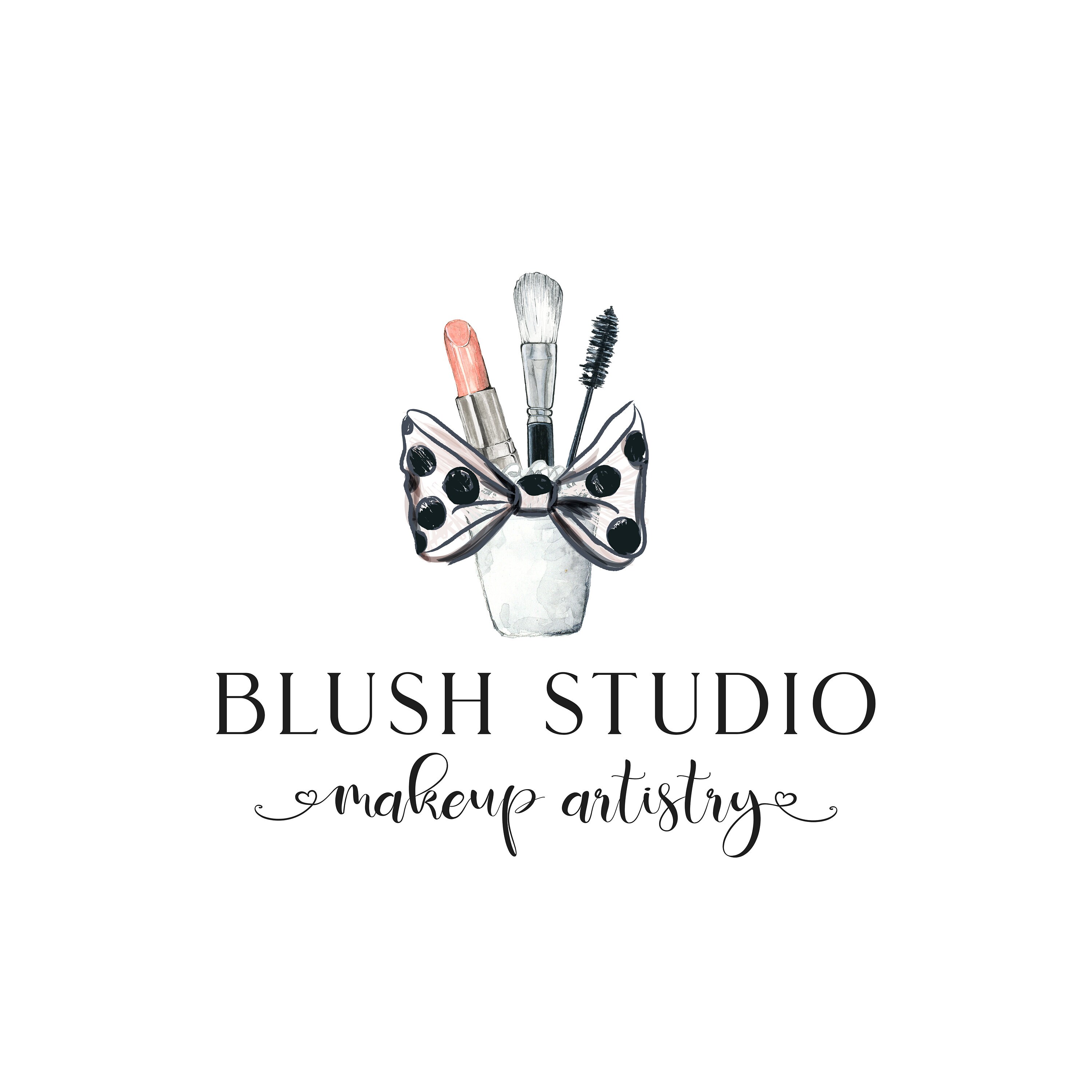 Makeup Logo Premade Watercolor Make up Logo Design Fashion & | Etsy