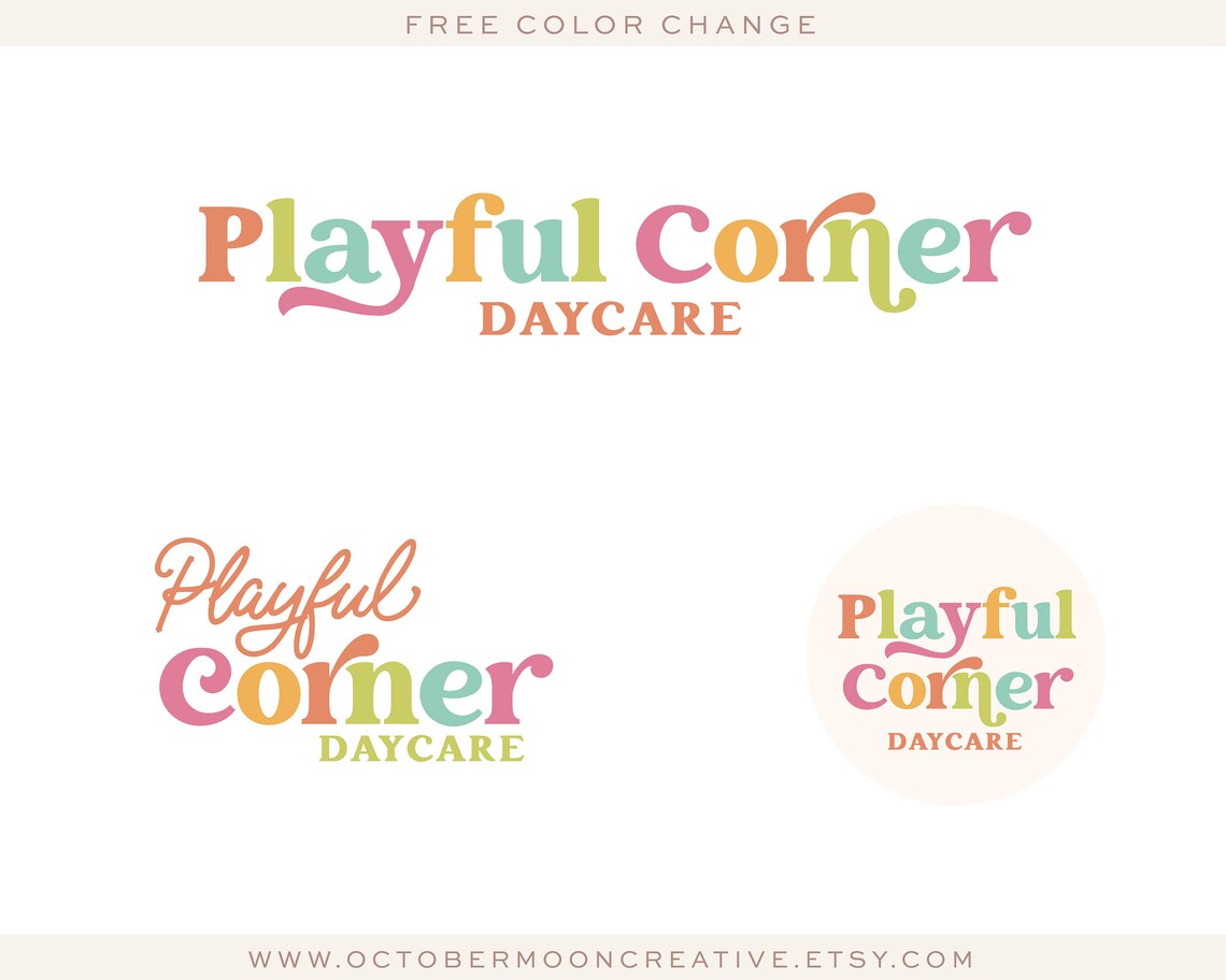 Colorful Children Logo Childcare Logo Newborn Baby Logo - Etsy