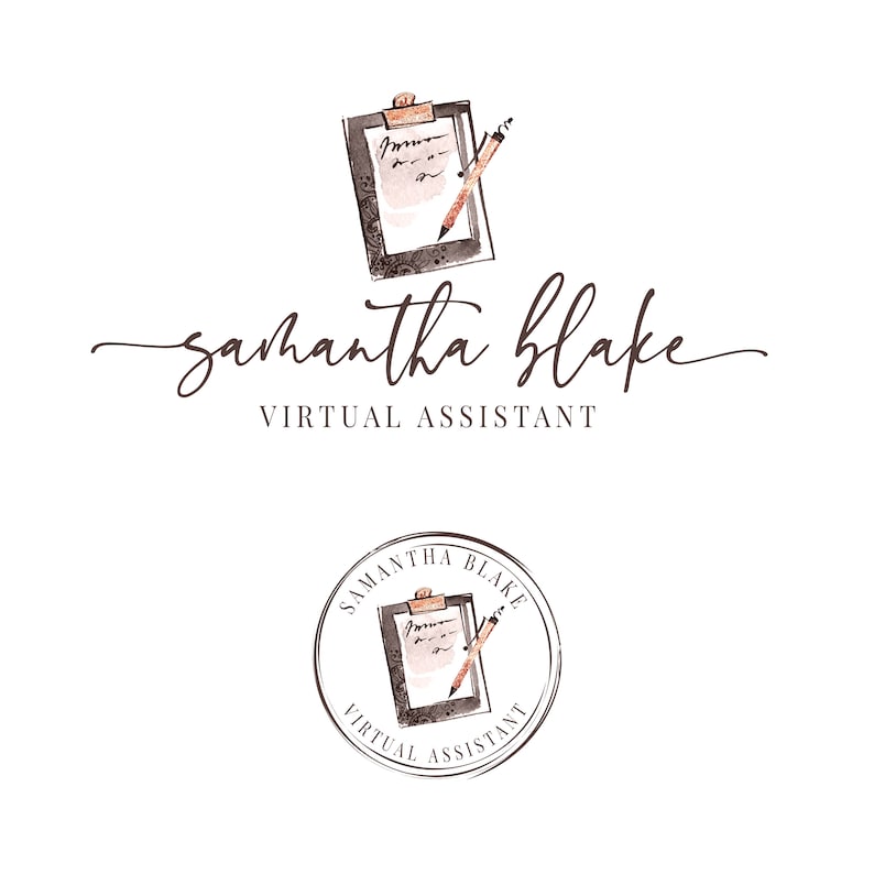Virtual Assistant Logo Design, Copywriter Logo, Editor Logo, Writer ...